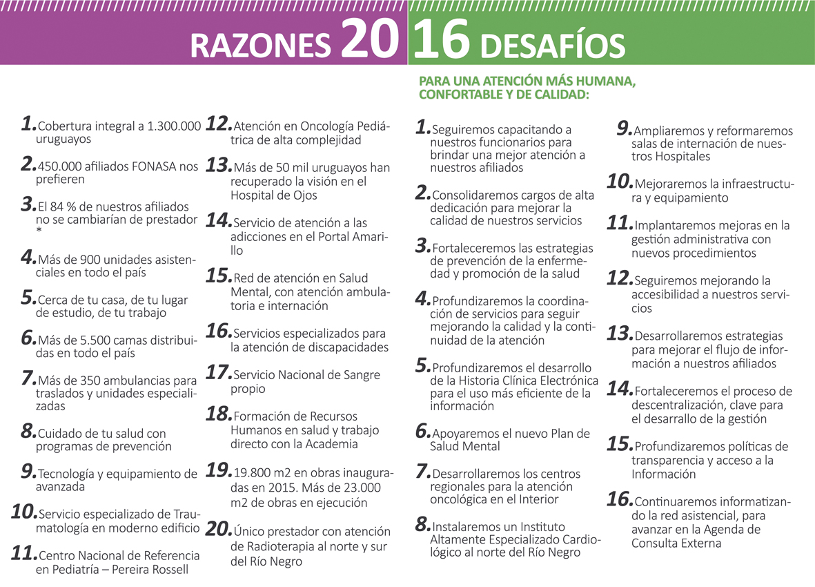 Asse 20 Razones Para Elegirnos 16 Desafíos Para Alcanzar Juntos